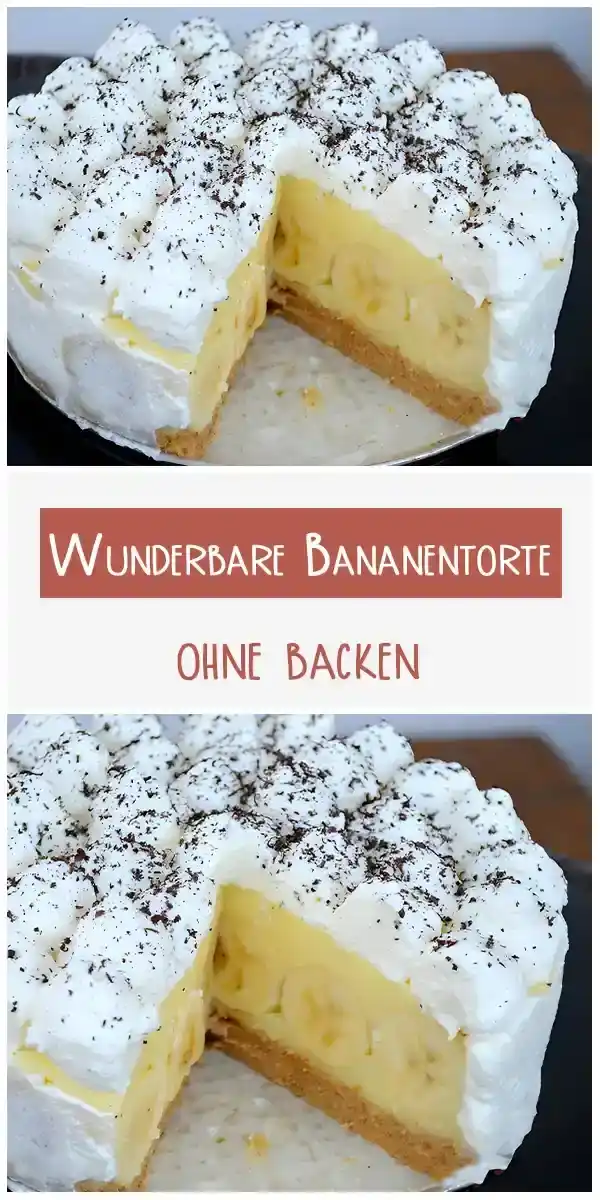 Wunderbare Bananentorte ohne backen